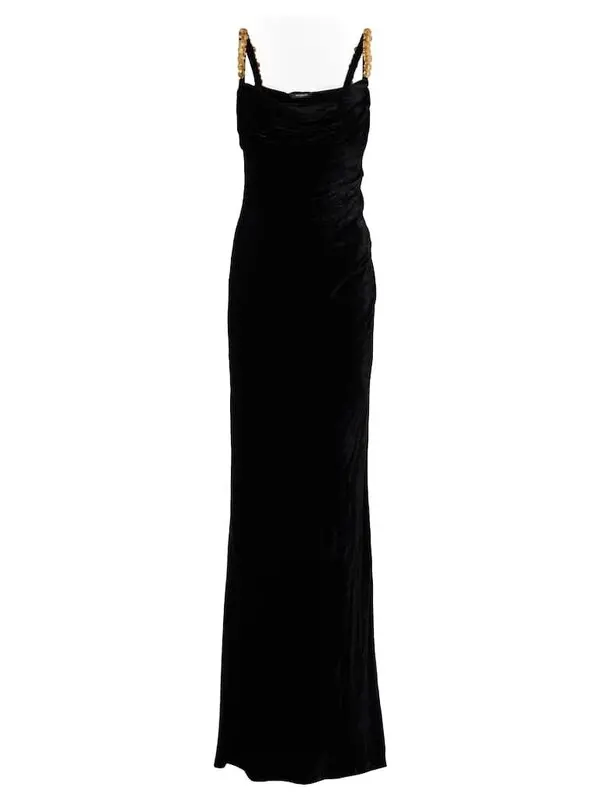 Balmain Jersey Maxi Dress - Black