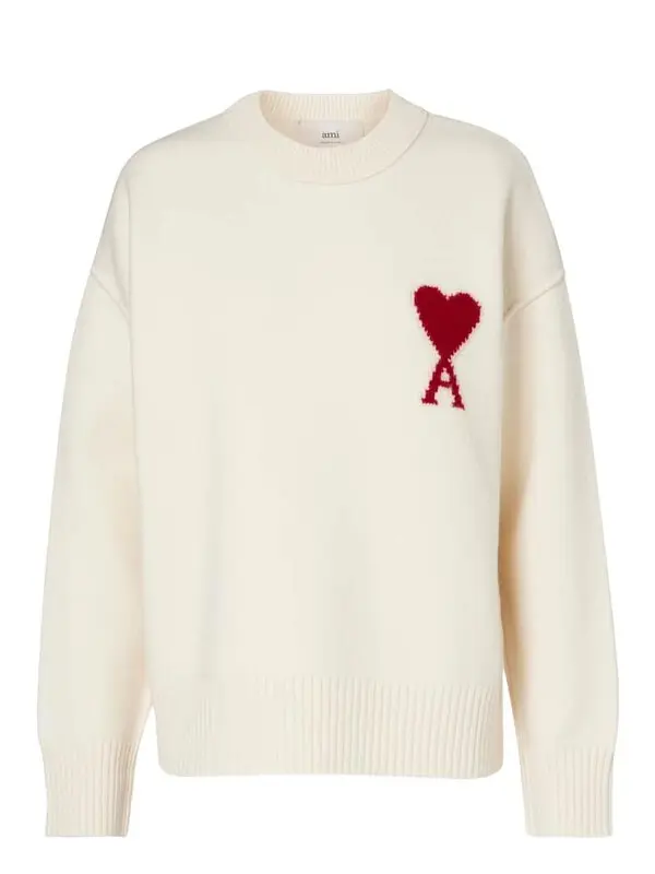 Ami De Cœur Virgin Wool Sweater - White