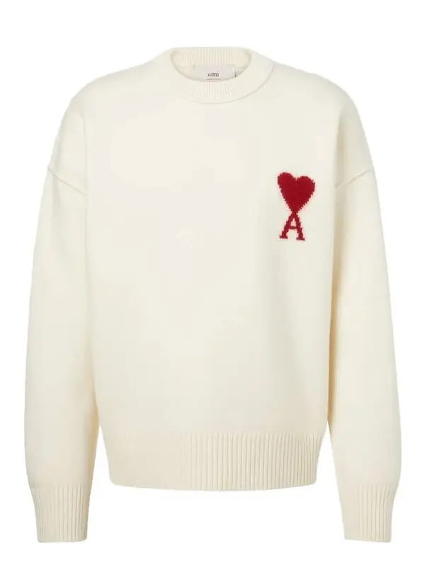 Ami De Cœur Virgin Wool Sweater - White