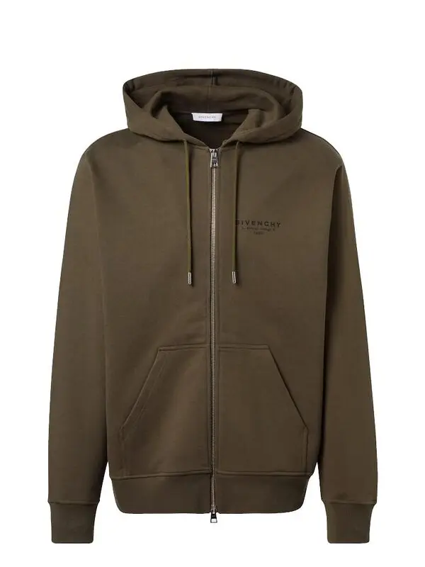 Givenchy Stamp Cotton Fleece Hoodie - Green