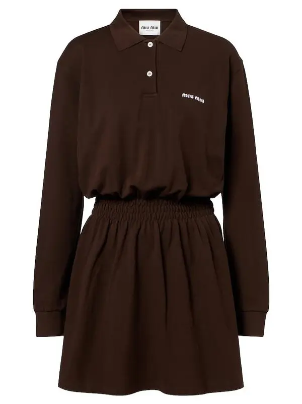 Miu Miu Cotton Polo Dress - Brown