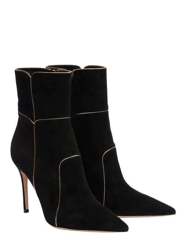 GIANVITO ROSSI 95 Suede Ankle Boots - Black