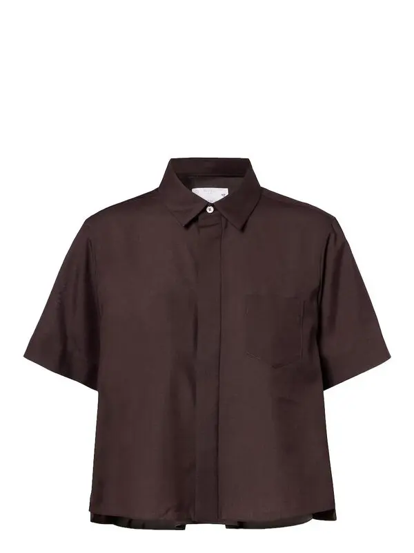 Sacai Cropped Shirt - Brown
