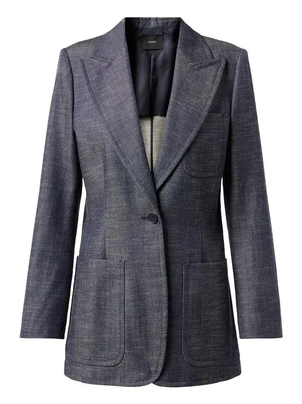 JOSEPH Cassini Wool And Cotton Blazer - Blue