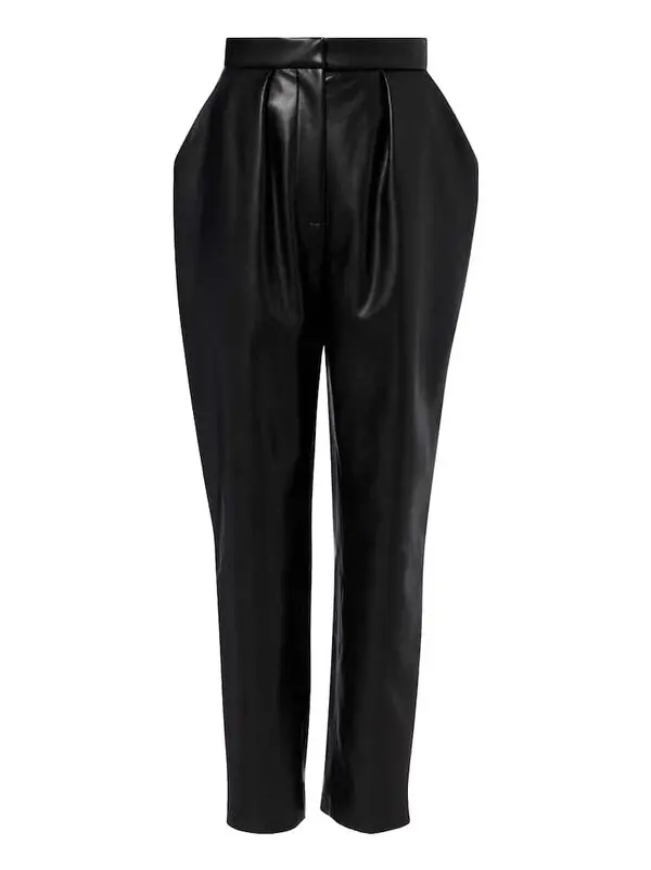 Balmain Faux Leather Tapered Trousers - Black