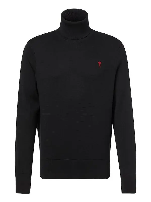 Ami De Cœur Wool Turtleneck Sweater - Black