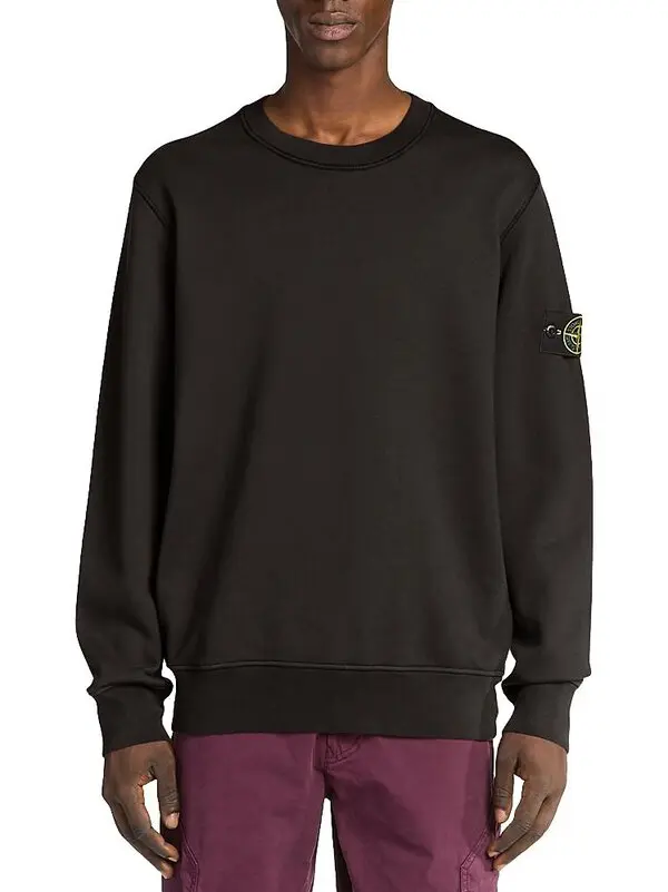 Stone Island Pullover Logo Sweatshirt - Black