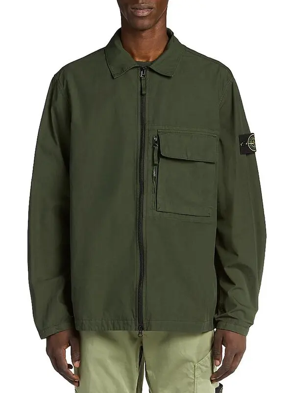 Stone Island Zip Front Shirt Jacket - Juniper