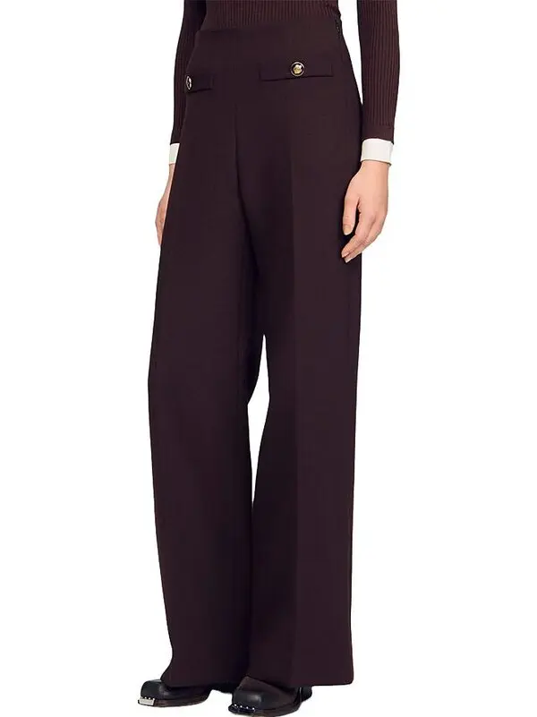 Sandro Flared Trousers - Brown