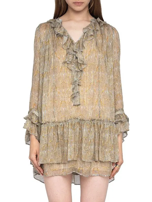 Zadig&Voltaire Ralice Mousseline Paisley Print Dress - Cloud