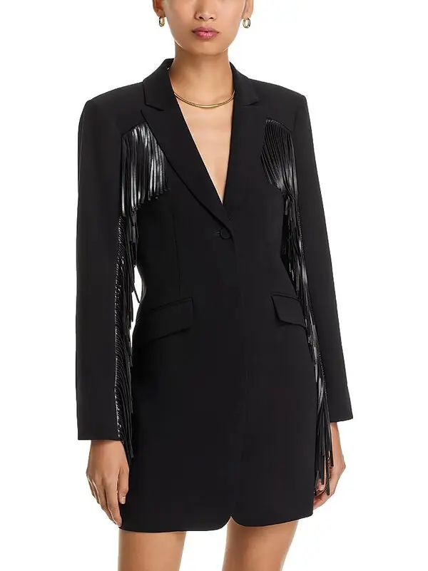 Cinq À Sept Joelette Fringe Trim Dress - Black