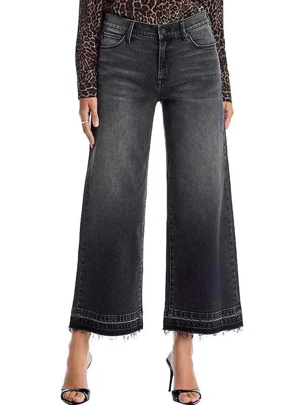 Kobi Halperin Rafaella Cropped Wide Leg Jeans - Washed Black