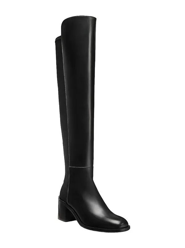 STUART WEITZMAN Finn 50/50 Boots - Black Leather