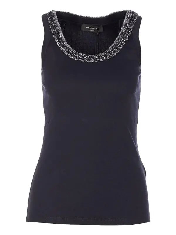 Fabiana Filippi Crewneck Tank Top - Black