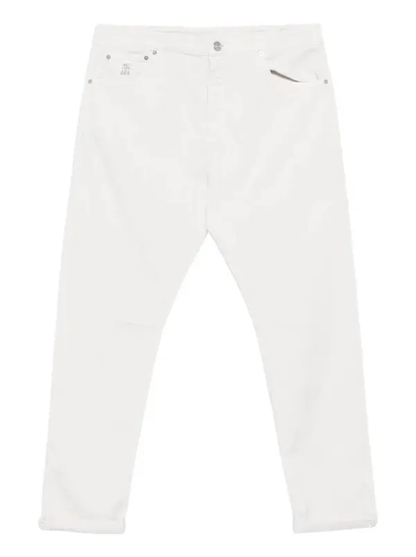 Brunello Cucinelli Five-pocket Straight Leg Jeans - White