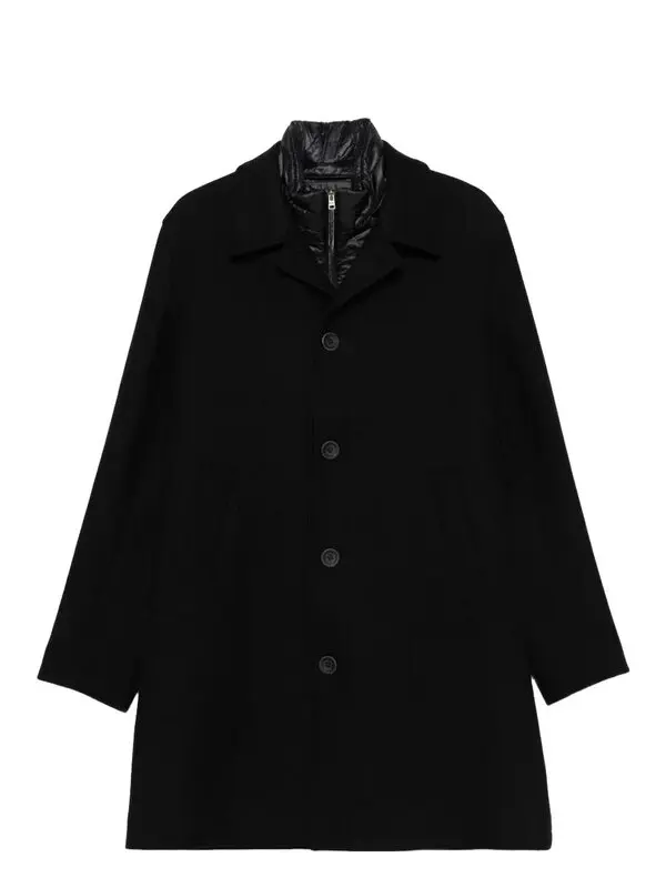 Herno Single-breasted Padded Coat - Black