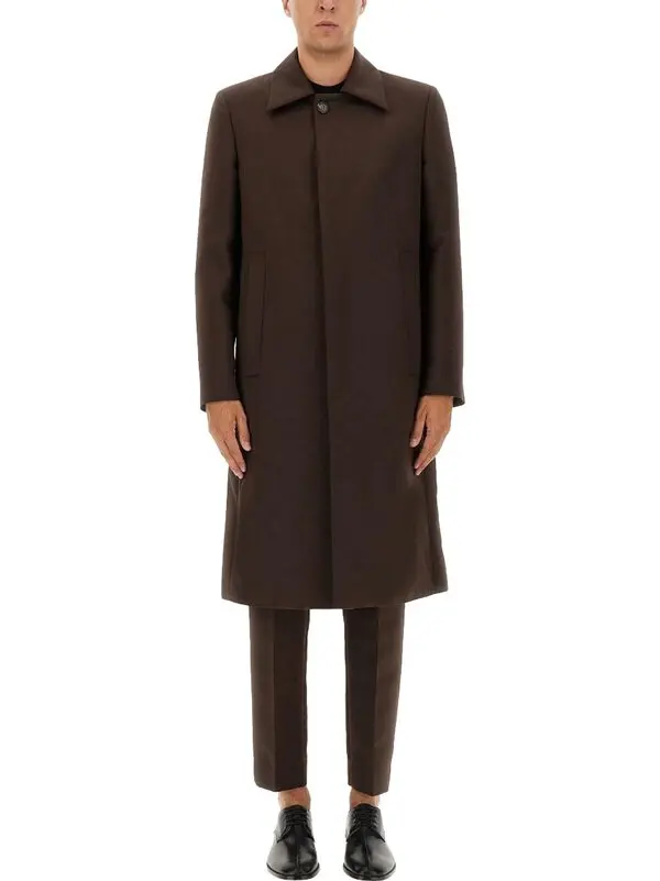 MAISON MARGIELA Wool Blend Overcoat - Brown