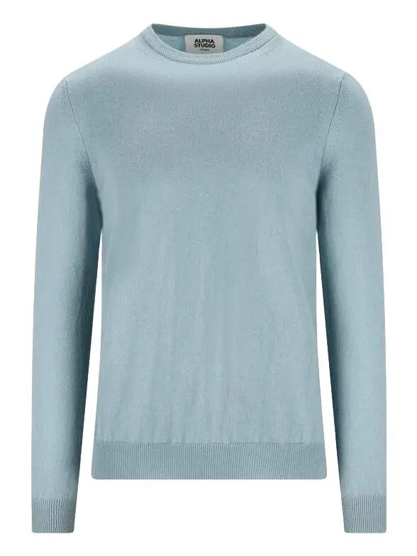 Alpha Studio Cashmere Crew-neck Sweater - Water
