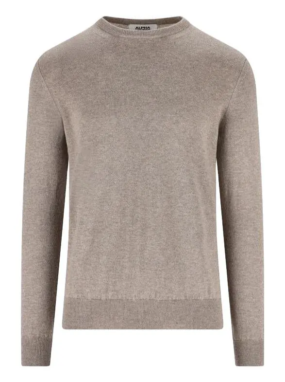 Alpha Studio Cashmere Crew-neck Sweater - Beige