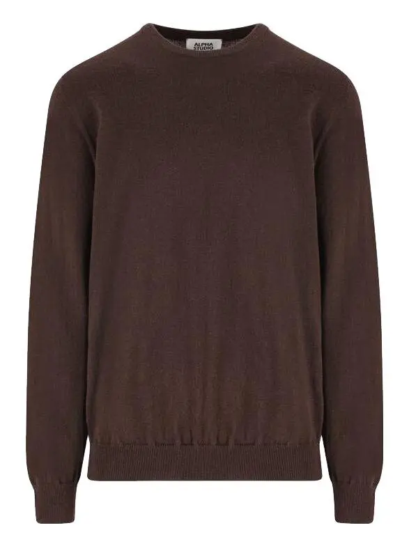 Alpha Studio Crew-neck Cashmere Sweater - Brown