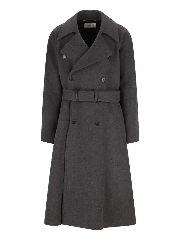 Saint Laurent Cashmere Long Coat - Gray