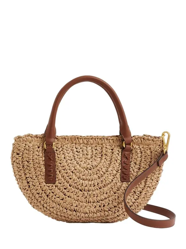 REISS Raffia Woven Cross-body Bag - Natural