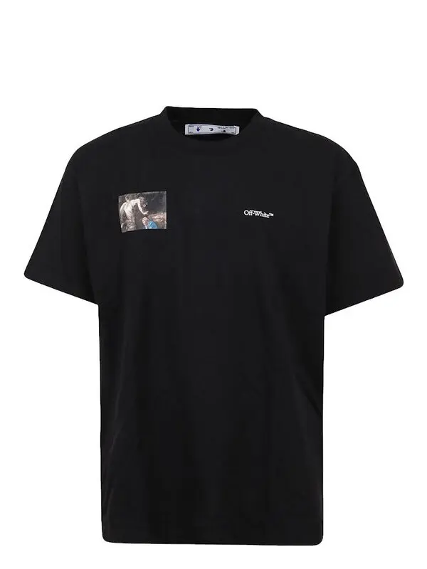 Off-White Caravaggio Angel Short Sleeve Over Tee Shirt - Black