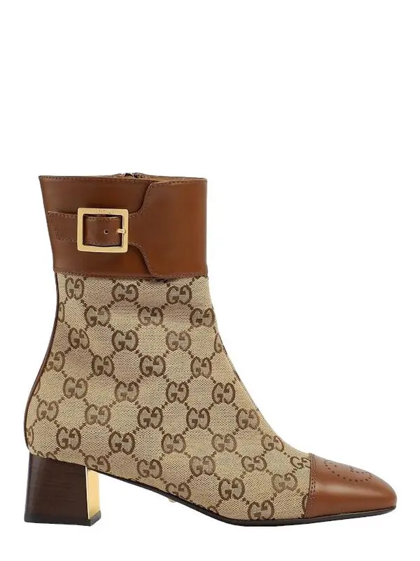 Gucci Gg Monogram Ankle Boots - Brown/beige