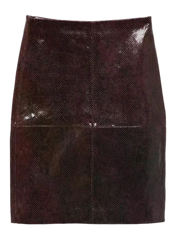 RÓHE Leather Straight Skirt - Red