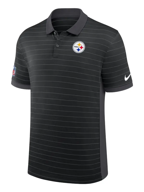 Nike Pittsburgh Steelers Sideline Victory Stripe Dri-fit Nfl Polo - Black