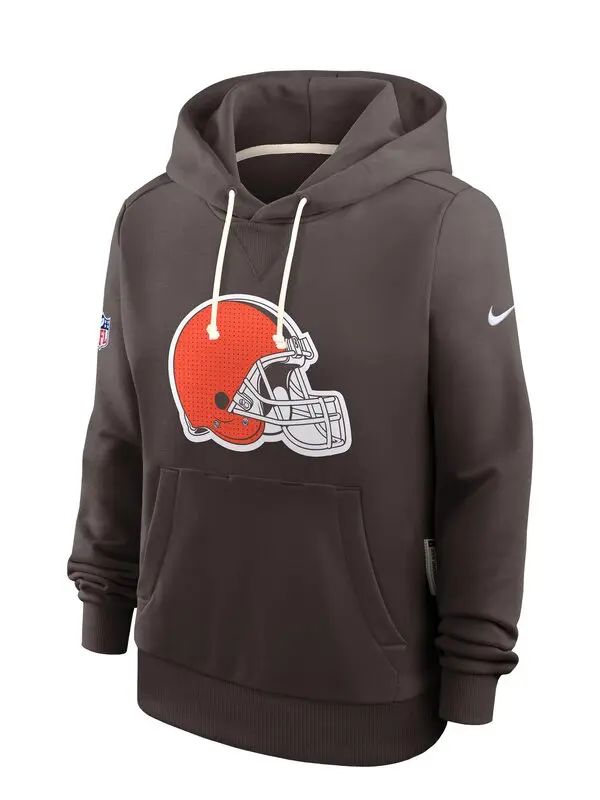 Nike Cleveland Sideline Dri-fit Nfl Pullover Hoodie - Brown