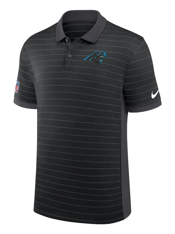 Nike Carolina Panthers Sideline Victory Stripe Dri-fit Nfl Polo - Black
