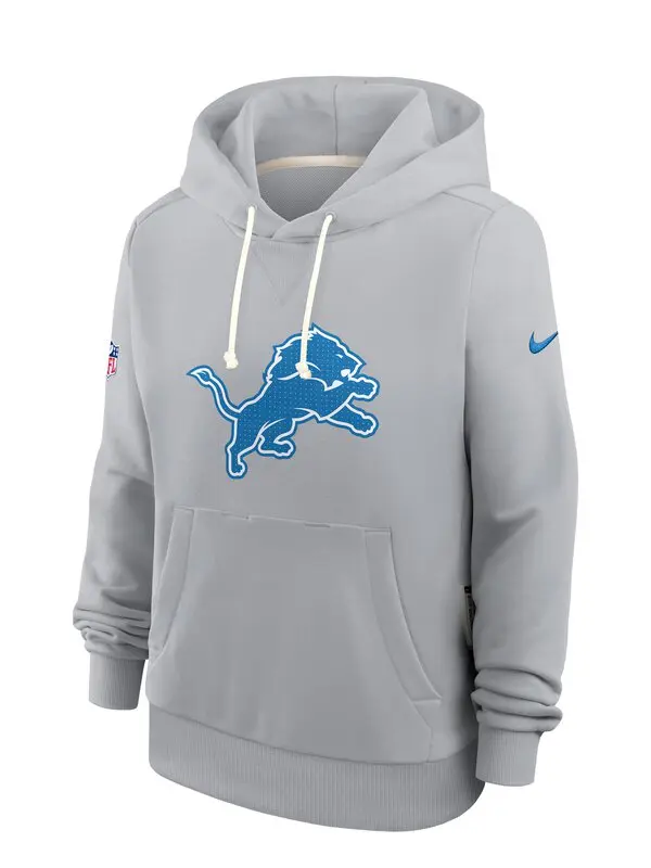 Nike Detroit Lions Sideline Dri-fit Nfl Pullover Hoodie - Grey