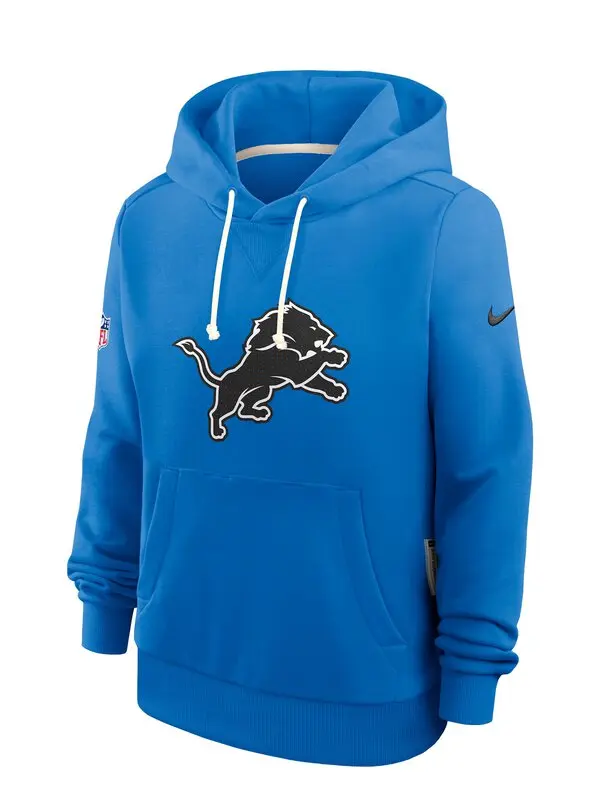 Nike Detroit Lions Sideline Dri-fit Nfl Pullover Hoodie - Blue