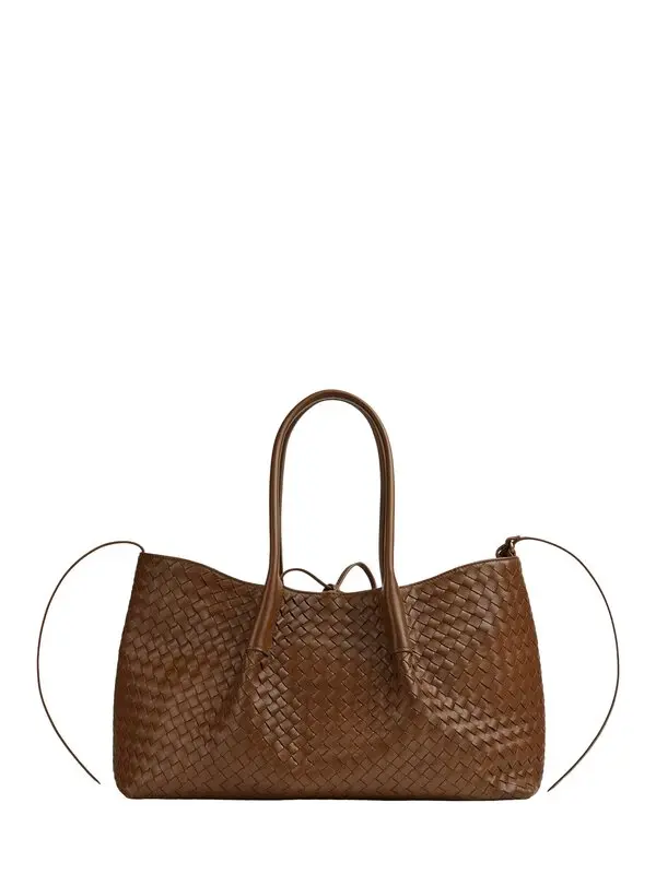 Bottega Veneta Pinacoteca Intrecciato Reversible Tote - Nocciola/amber
