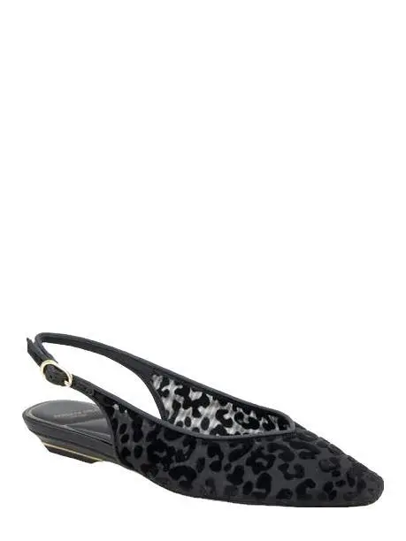 KENNETH COLE Berkette Slingback Flat - Black Leopard Mesh