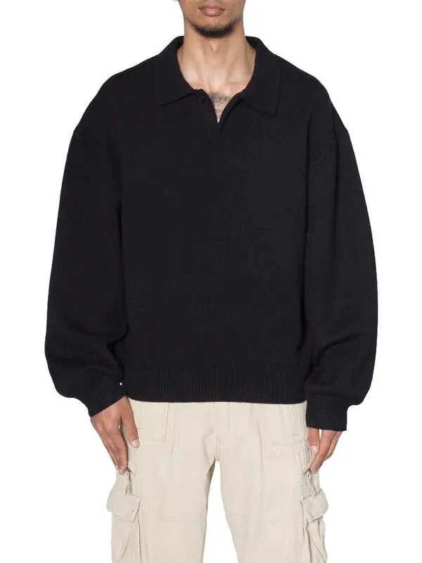 Mnml Polo Sweater - Black