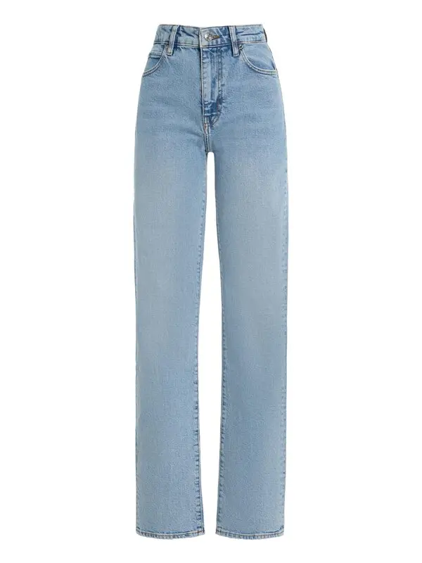 FRAME The Ruler High-rise Straight-leg Jeans - Light Wash