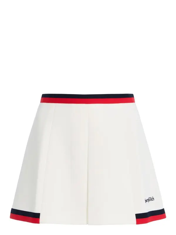 SPORTY & RICH Mila Pleated Mini Skirt - White
