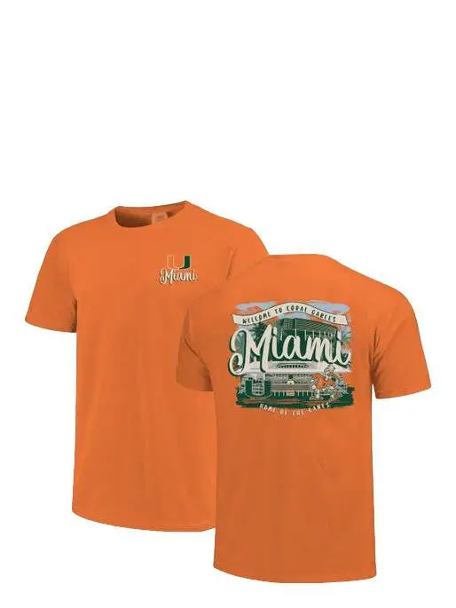 IMAGE ONE Miami Hurricanes Campus Scene T-shirt By - Orange