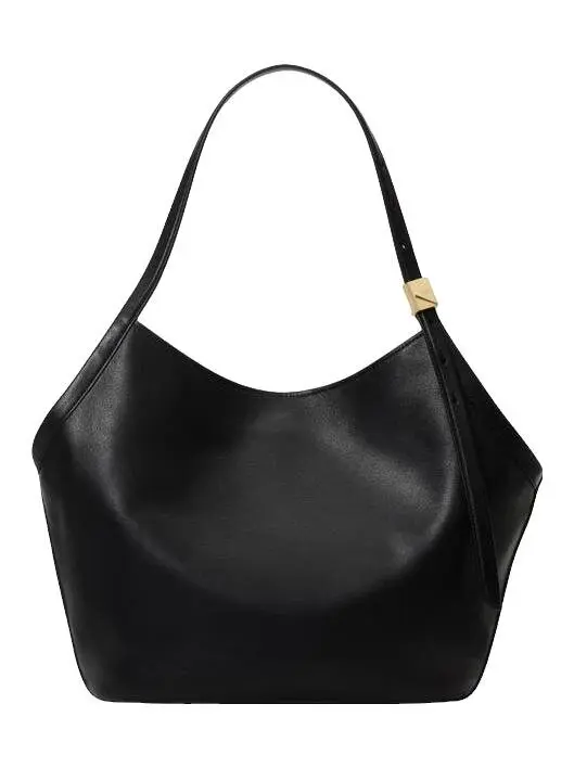 Kate Spade New York Fine Grain Leather Tulip Tote - Black