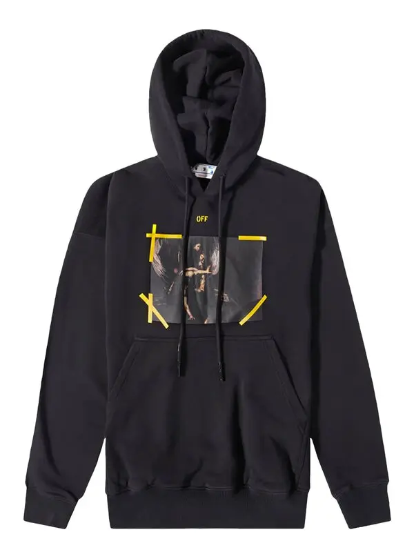 Off-White Diagonal Arrow Caravaggio St Fran Slim Hoodie - Black