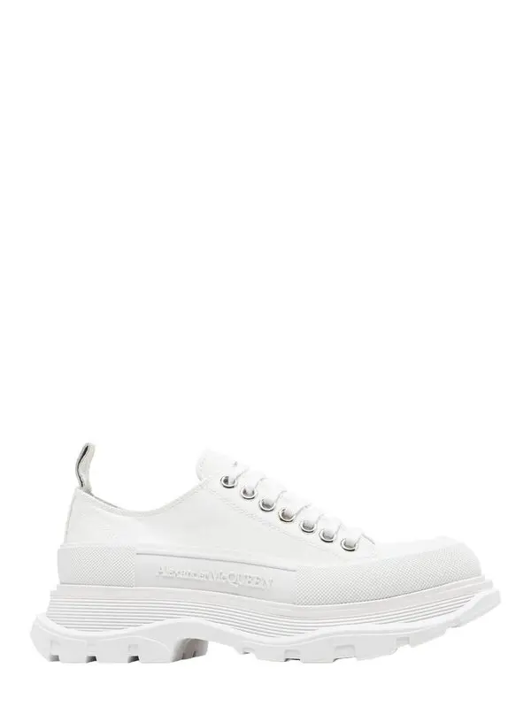 Alexander McQueen Tread Slick Lace Up Sneakers - White