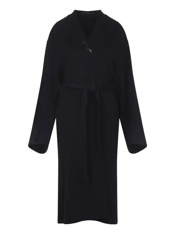 Carven Wool And Cashmere Wrap Coat - Blue