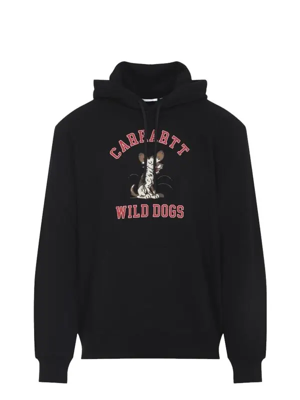 Carhartt Work In Progress Cotton Hooded Wild Dog Sweatshirt - Black