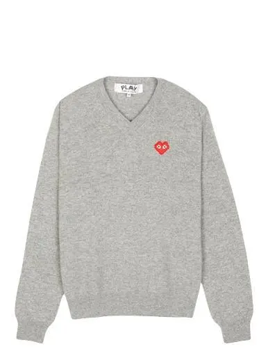 Comme Des Garçons X Invader Knitwear Pullover - Light Grey