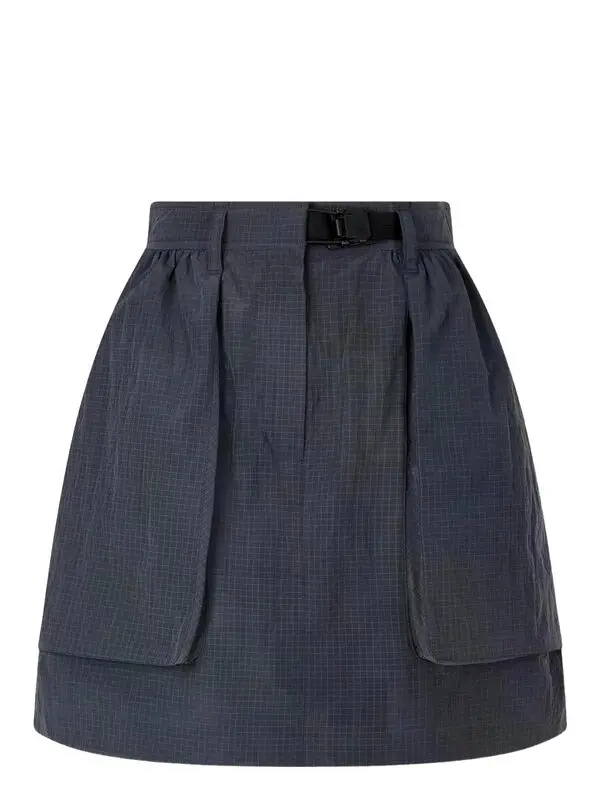 STUDIO TOMBOY Belted A-line Skirt With Pockets - Grey
