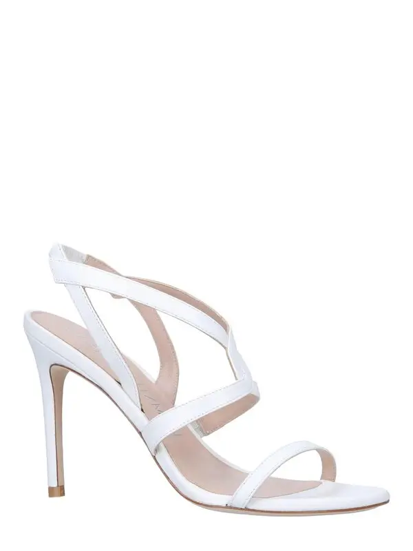 STUART WEITZMAN Leather Soiree 100 Sandals - White