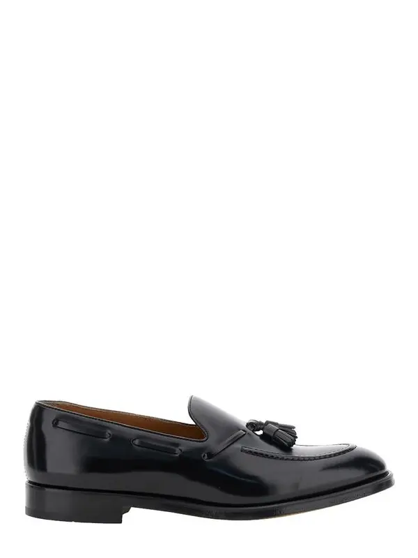 DOUCAL'S Smooth Leather Loafers With Tassels - Black