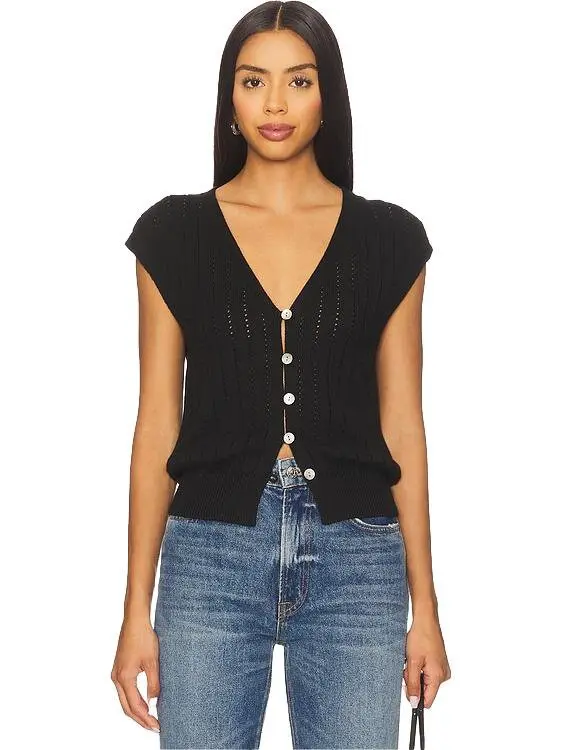 NATION LOS ANGELES Morganna Sleeveless Sweater - Jet Black